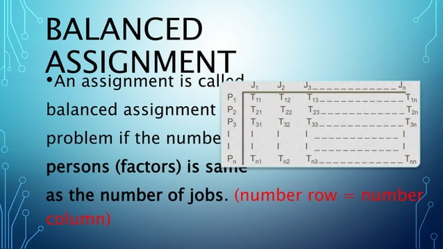 Assignment problem | PPT