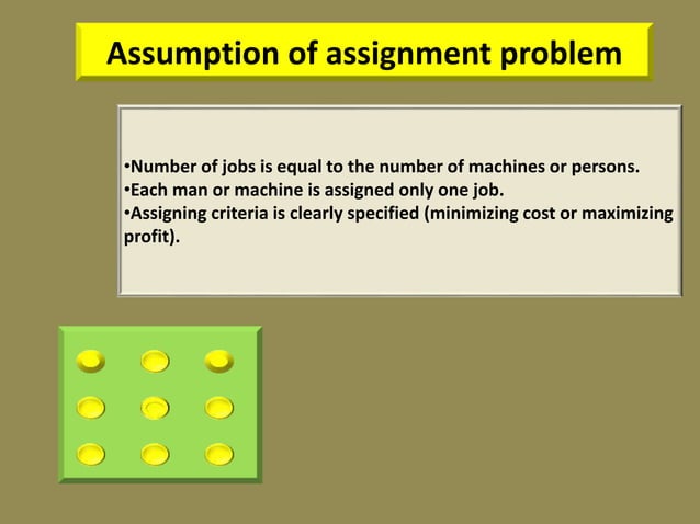 Assignment problem method | PPT