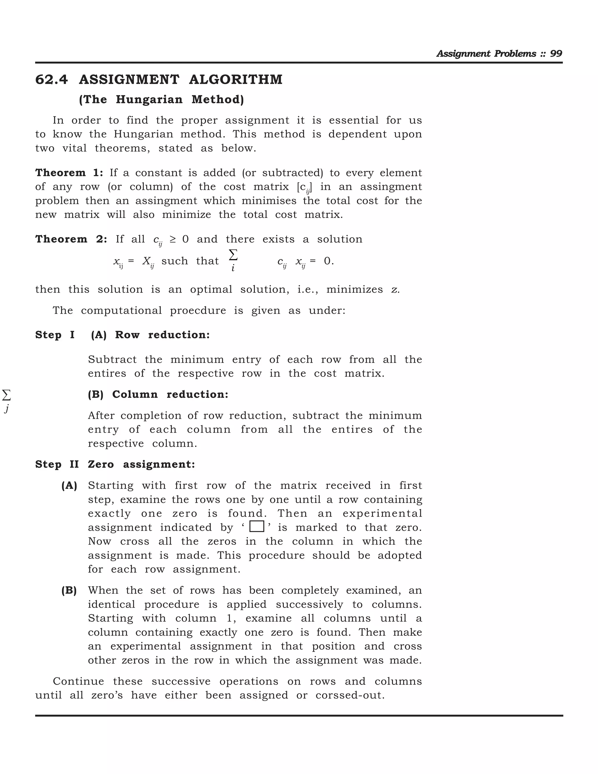 Assignment problem notes | PDF