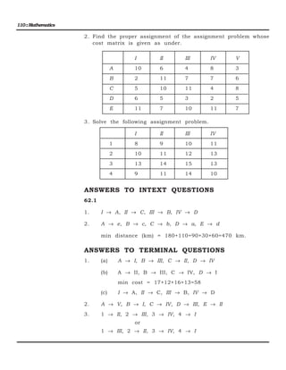 Assignment problem notes | PDF