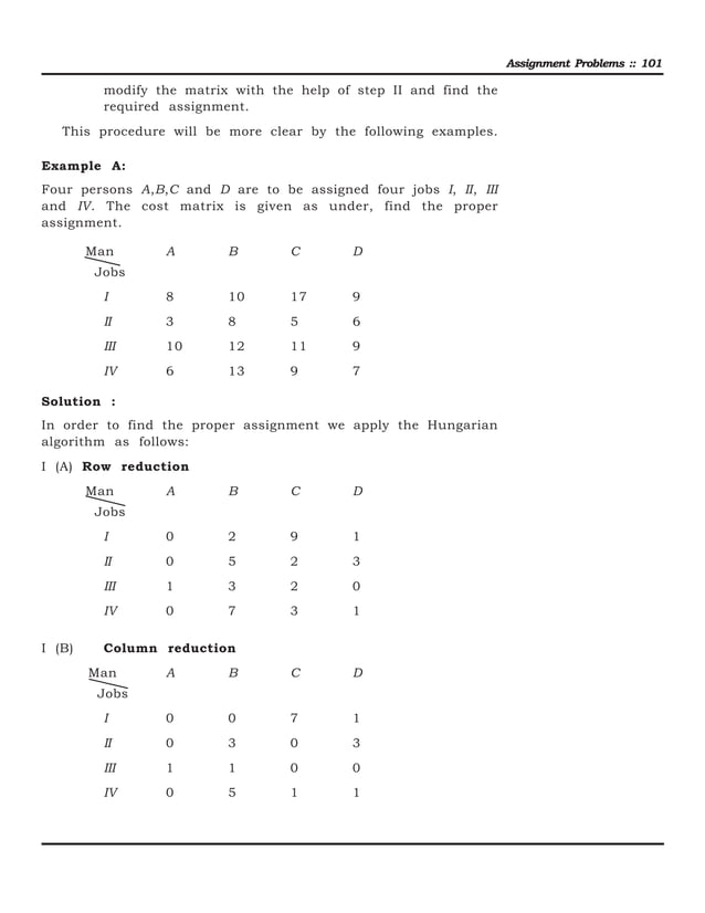 Assignment problem notes | PDF