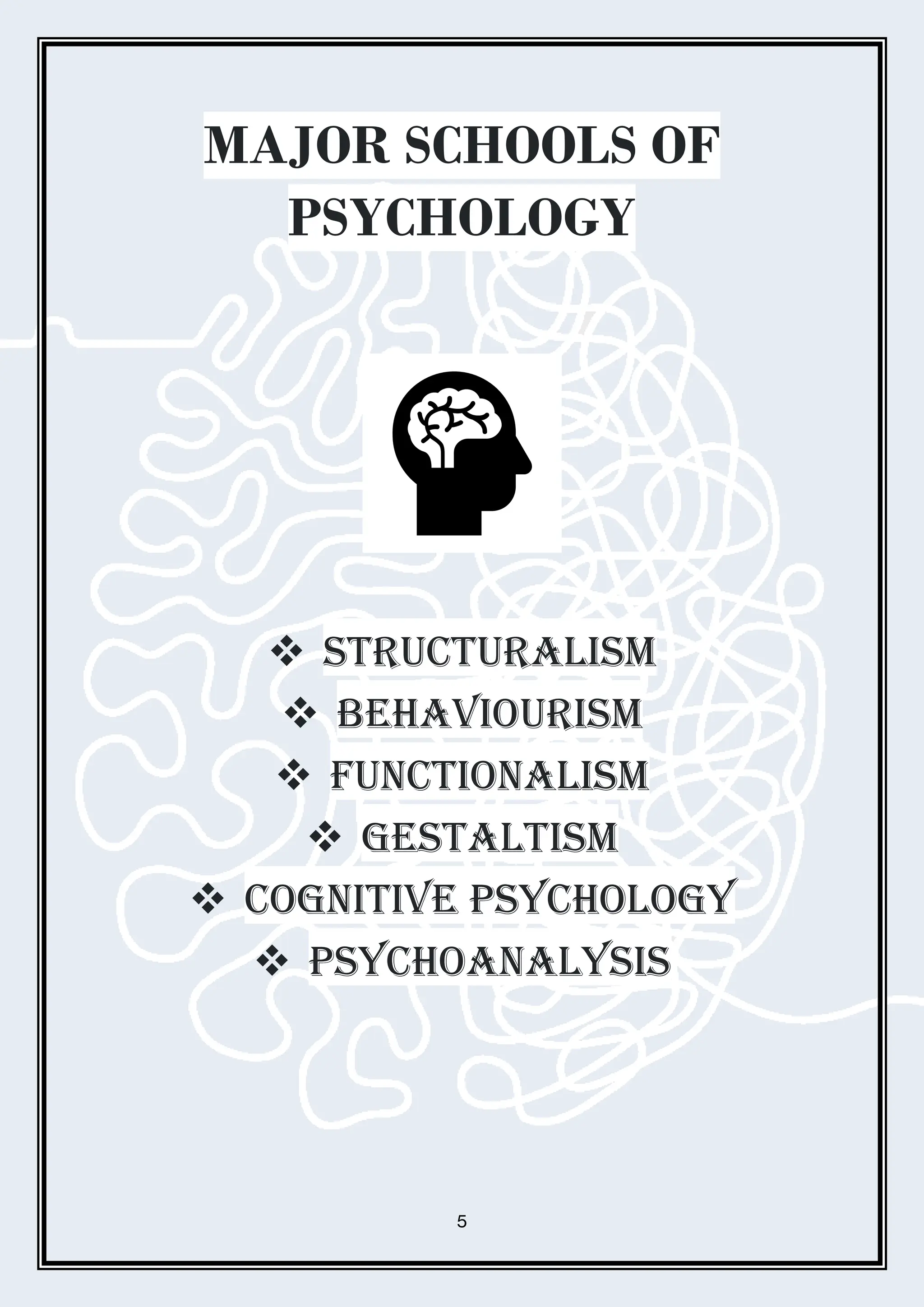 SCHOOLS of PSYCHOLOGY : Major Schools DIscovered | PDF