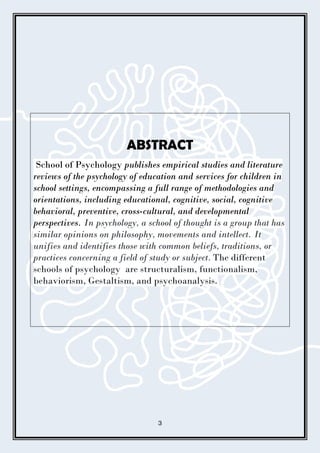 SCHOOLS of PSYCHOLOGY : Major Schools DIscovered | PDF