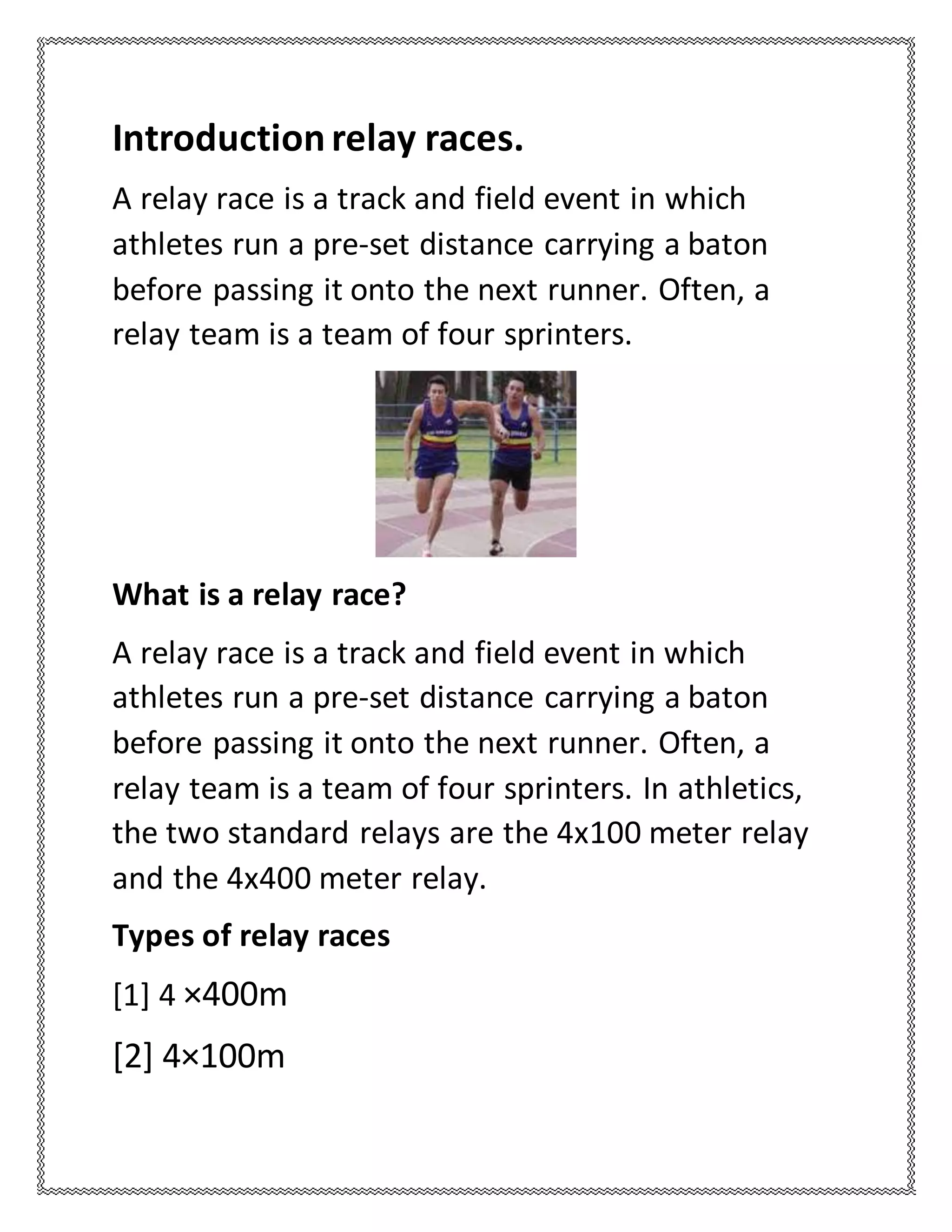 relay races sports | DOCX