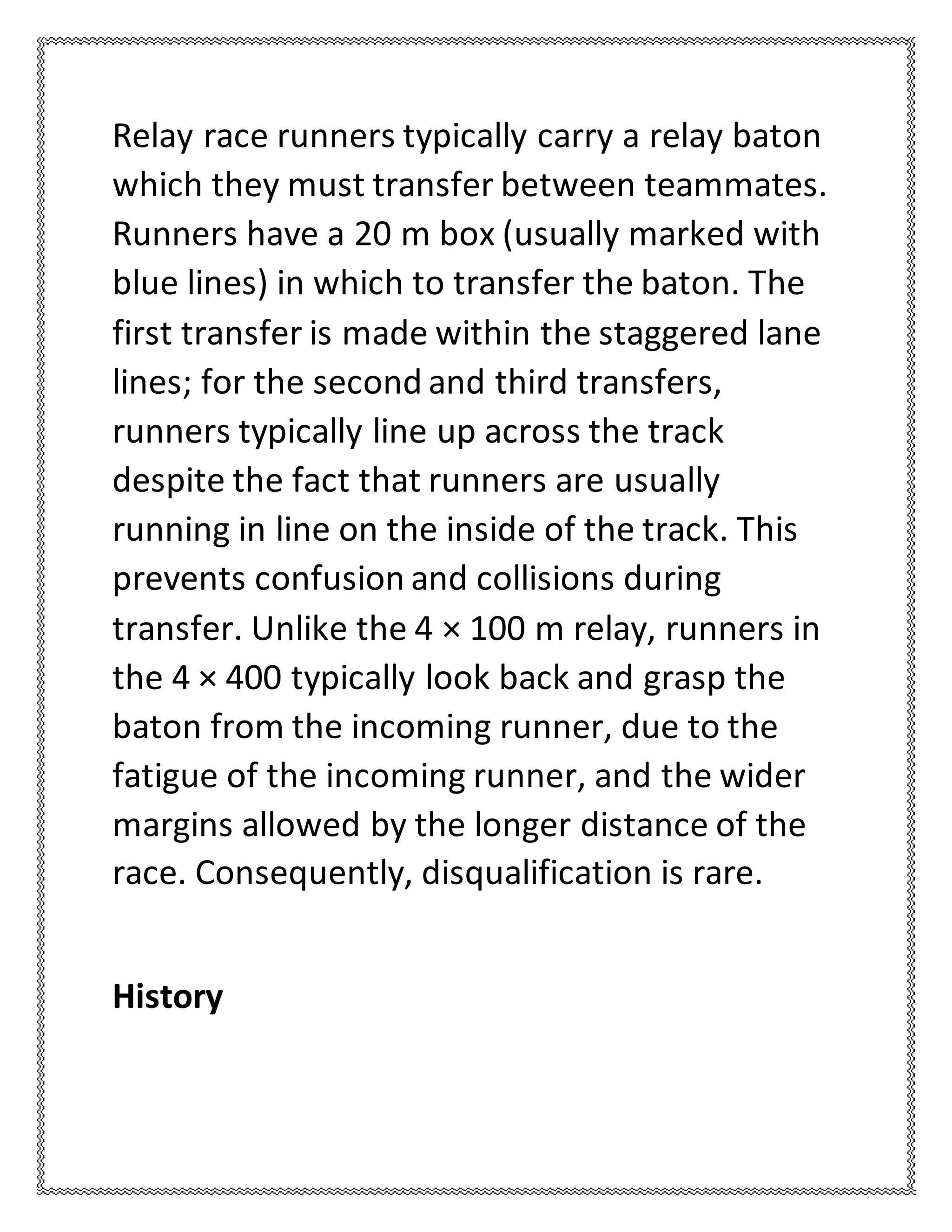 relay races sports | DOCX