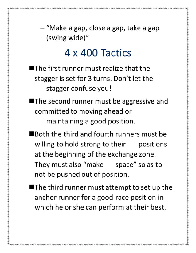 relay races sports | DOCX | Track and Field | Sports