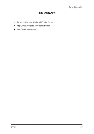 Turbo C Compiler Reports | PDF