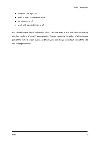 Turbo C Compiler Reports | PDF