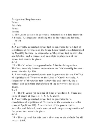 Assignment RequirementsPointsPossiblePointsEarned1. The .docx