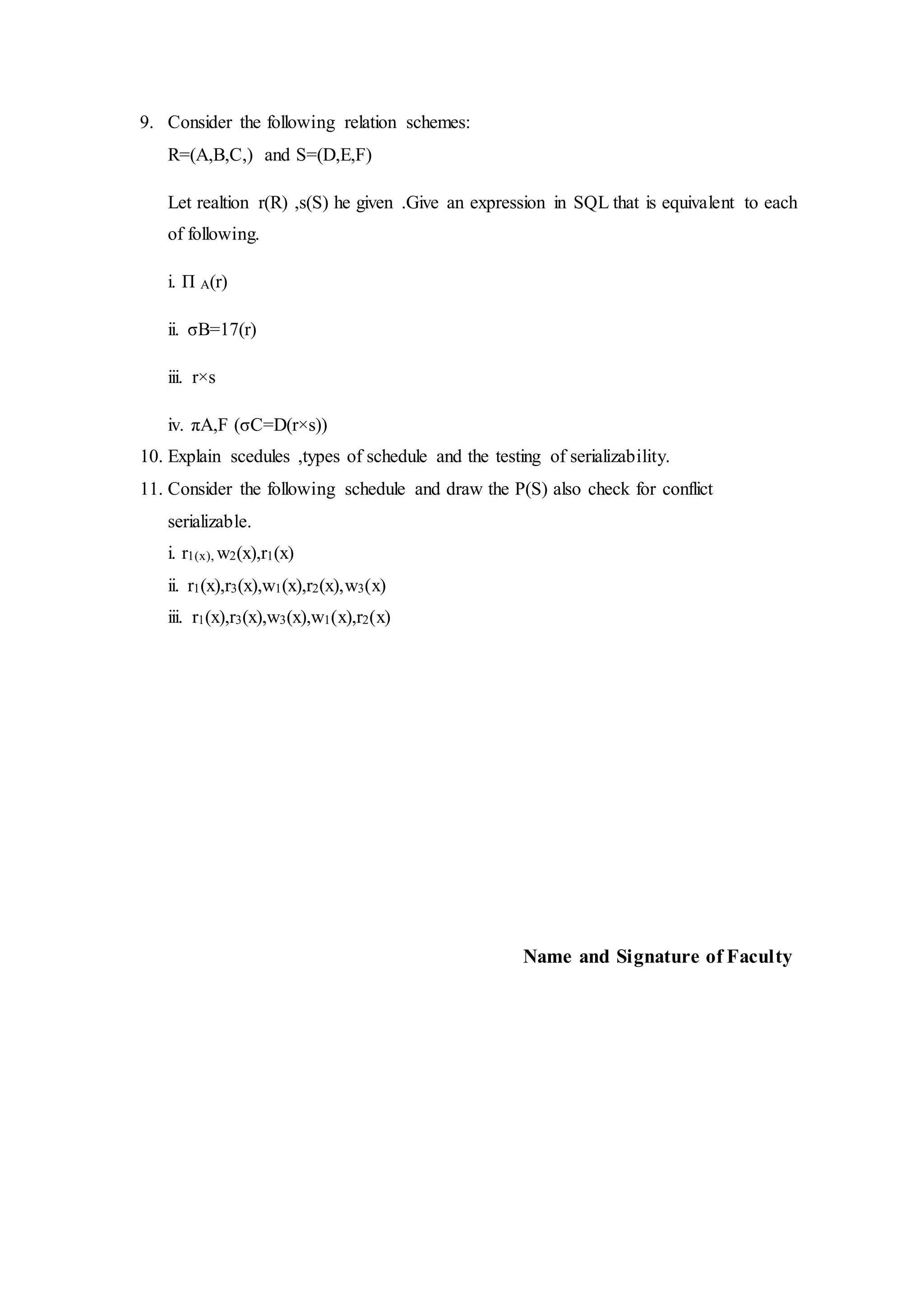DBMS Assignments Questions | DOCX