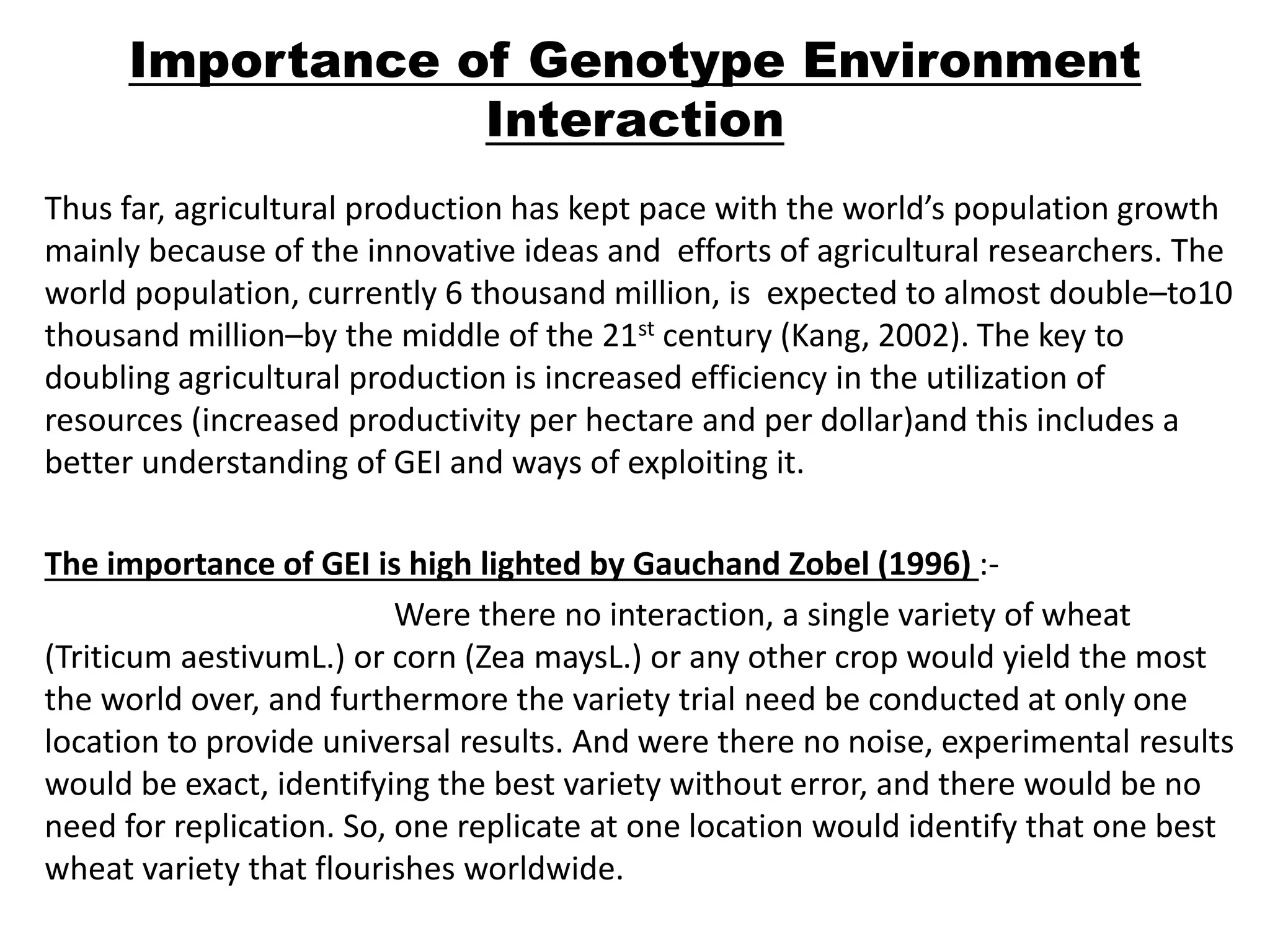 Genotype–Environment Interaction | PPTX