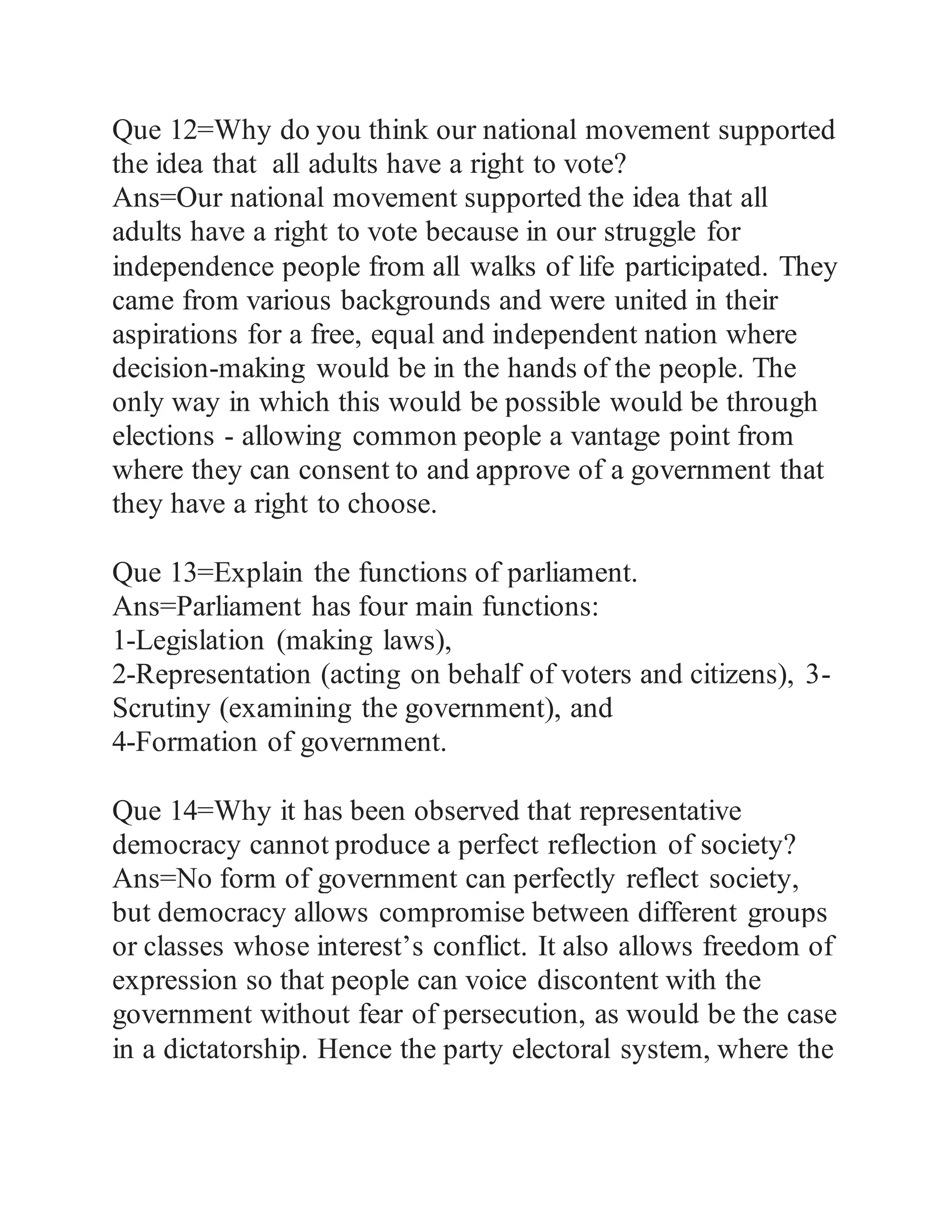 Class 8 chapter 3 Why do we need a parliament? Civics SST Extra ...