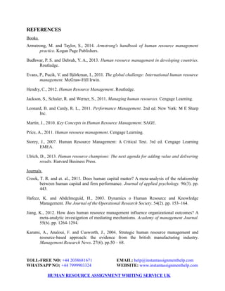 Assignment Sample: Managing Human Resource in Business | PDF