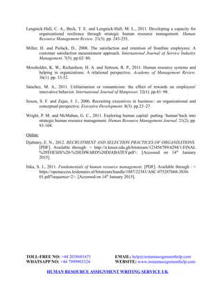 Assignment Sample: Managing Human Resource in Business | PDF