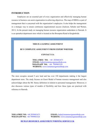 Assignment Sample: Managing Human Resource in Business | PDF