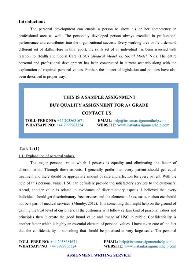 Assignment Sample Personal And Professional Development PDF assignment-sample-personal-and-professional-development-pdf
