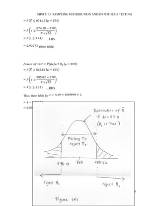 SAMPLING DISTRIBUTION AND HYPOTHESIS TESTING (SBST2103) | PDF