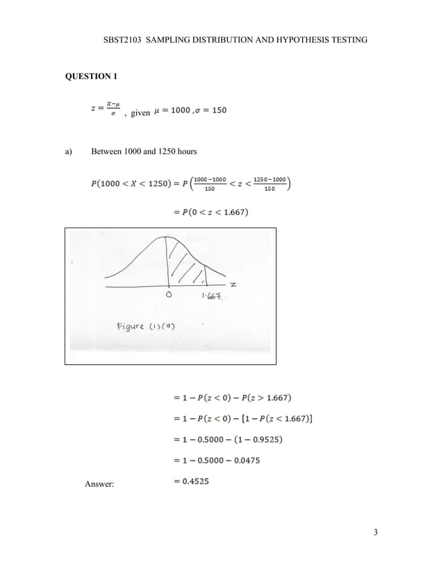 SAMPLING DISTRIBUTION AND HYPOTHESIS TESTING (SBST2103) | PDF | Free ...