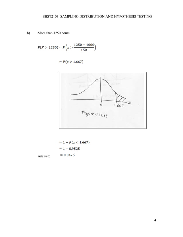 SAMPLING DISTRIBUTION AND HYPOTHESIS TESTING (SBST2103) | PDF