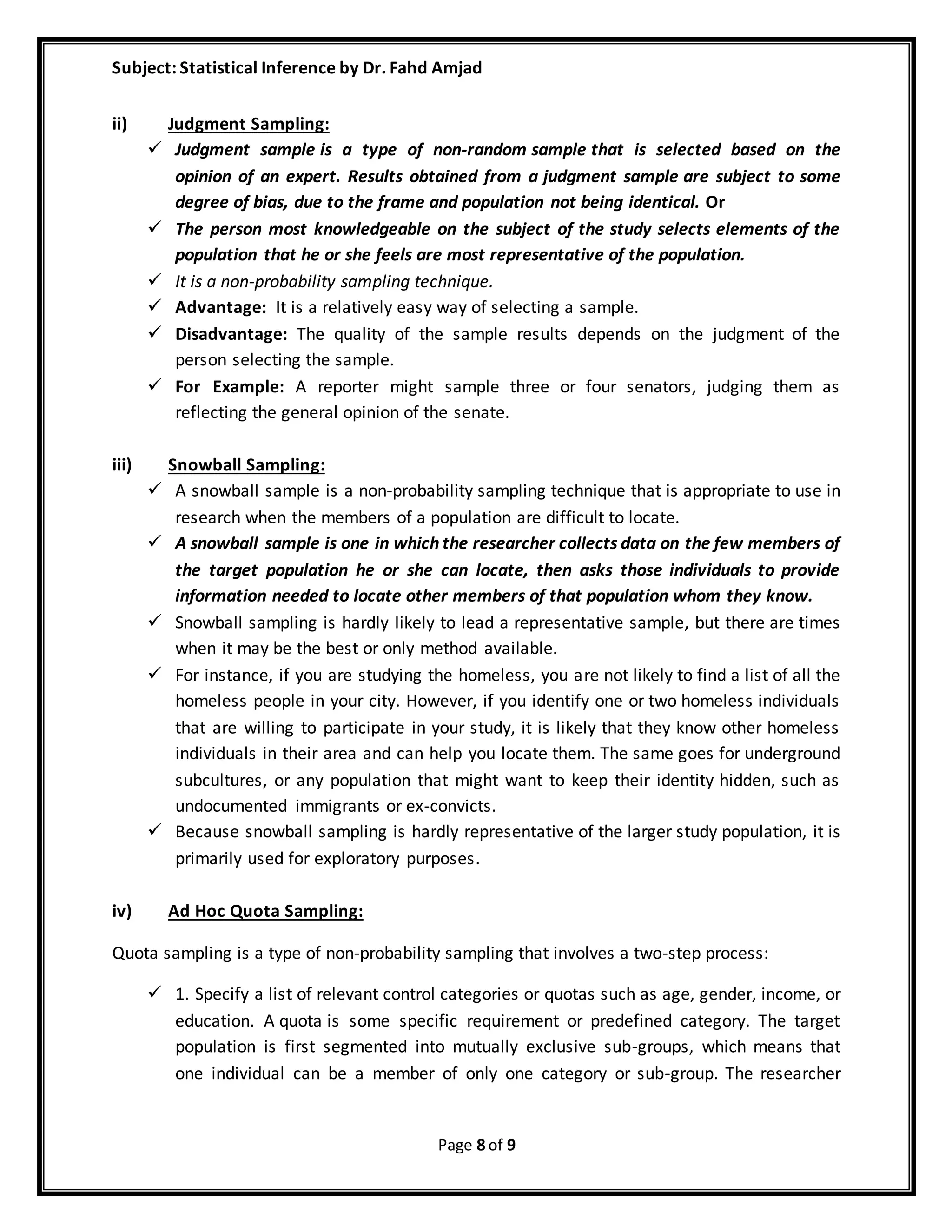 Assignment sampling techniques | DOCX