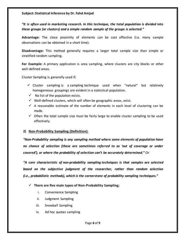 Assignment sampling techniques | DOCX