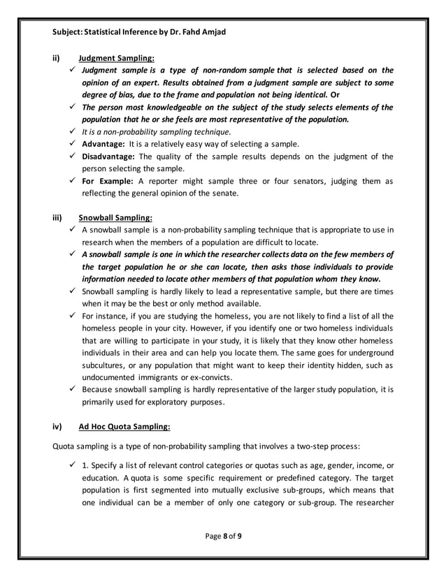 Assignment sampling techniques | DOCX