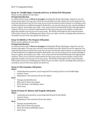 Assignment sheet | PDF