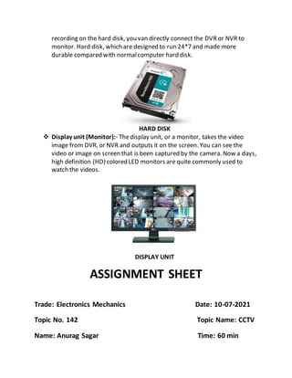 Assignment sheet cctv | DOCX