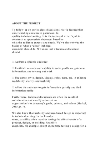 Assignment Sheet Project 1 Usability Project.docx