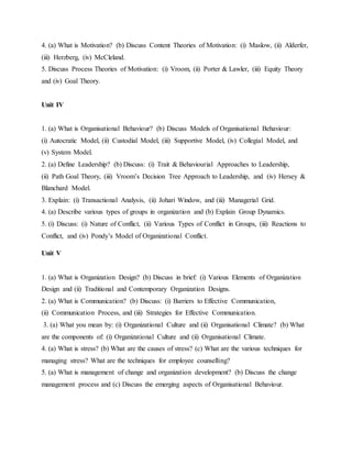 Management and Organization Behaviour Assignments by Dr. G C Mohanta ...