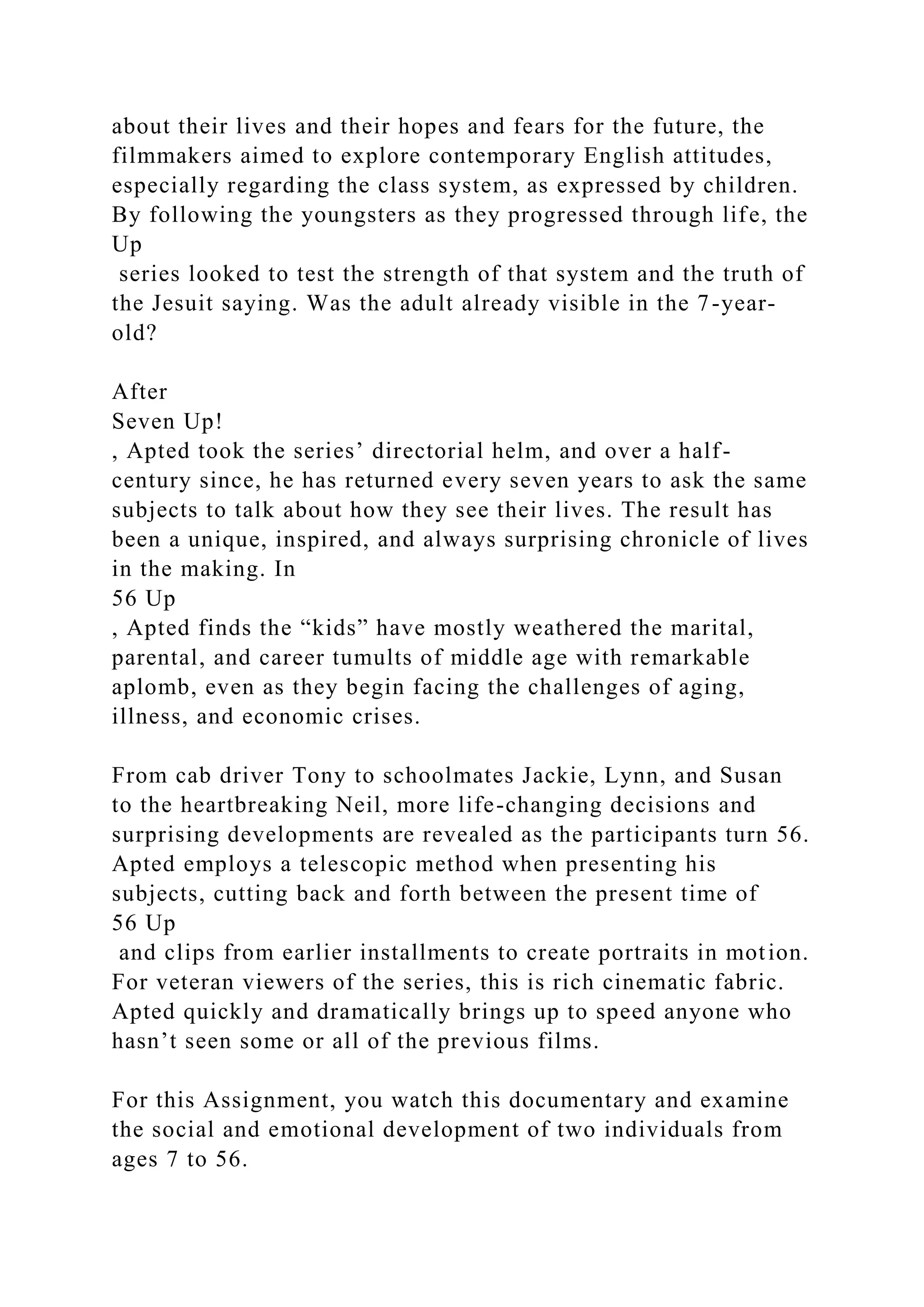 Assignment Social and Emotional Development Throughout the Life.docx