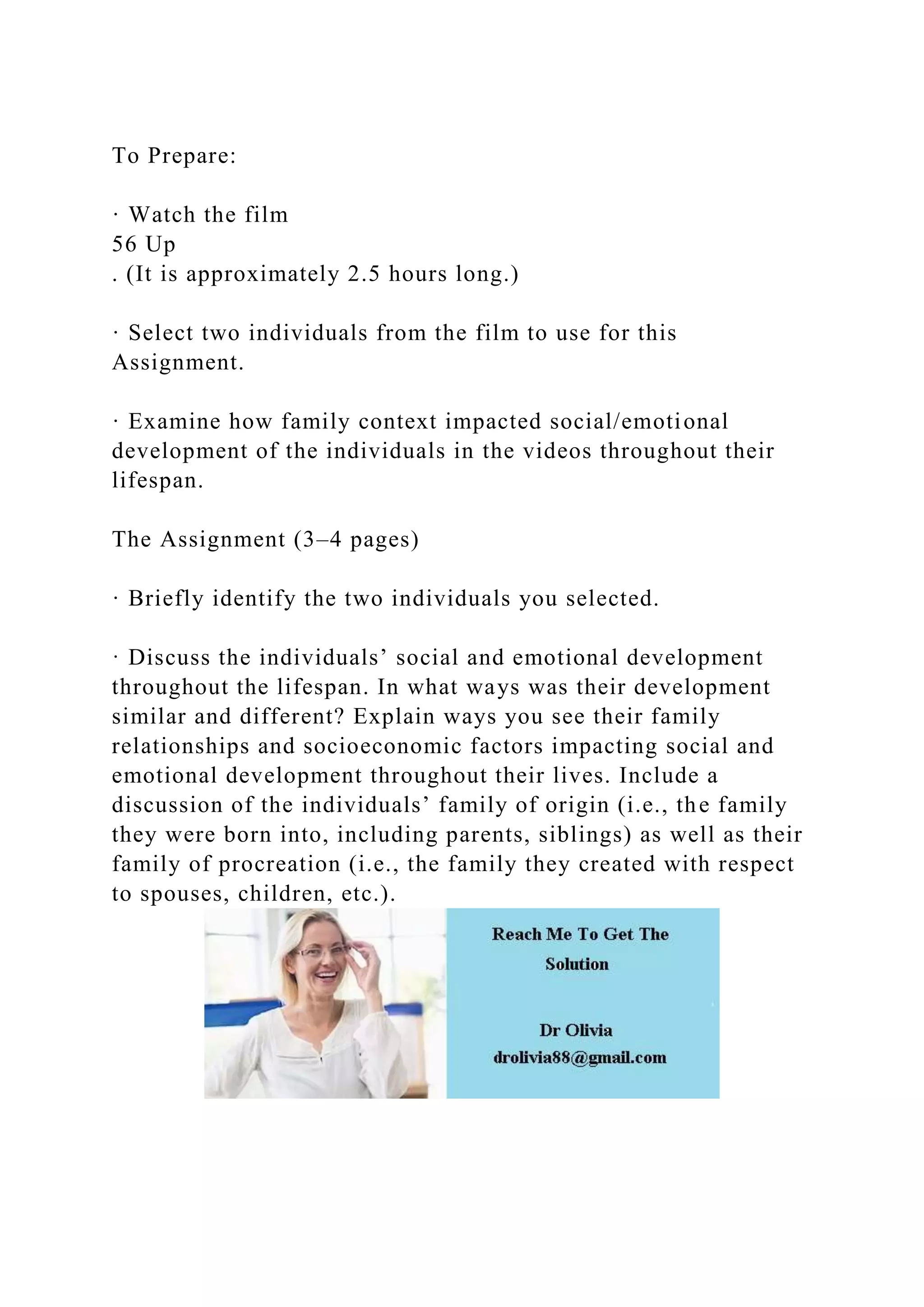 Assignment Social and Emotional Development Throughout the Life.docx