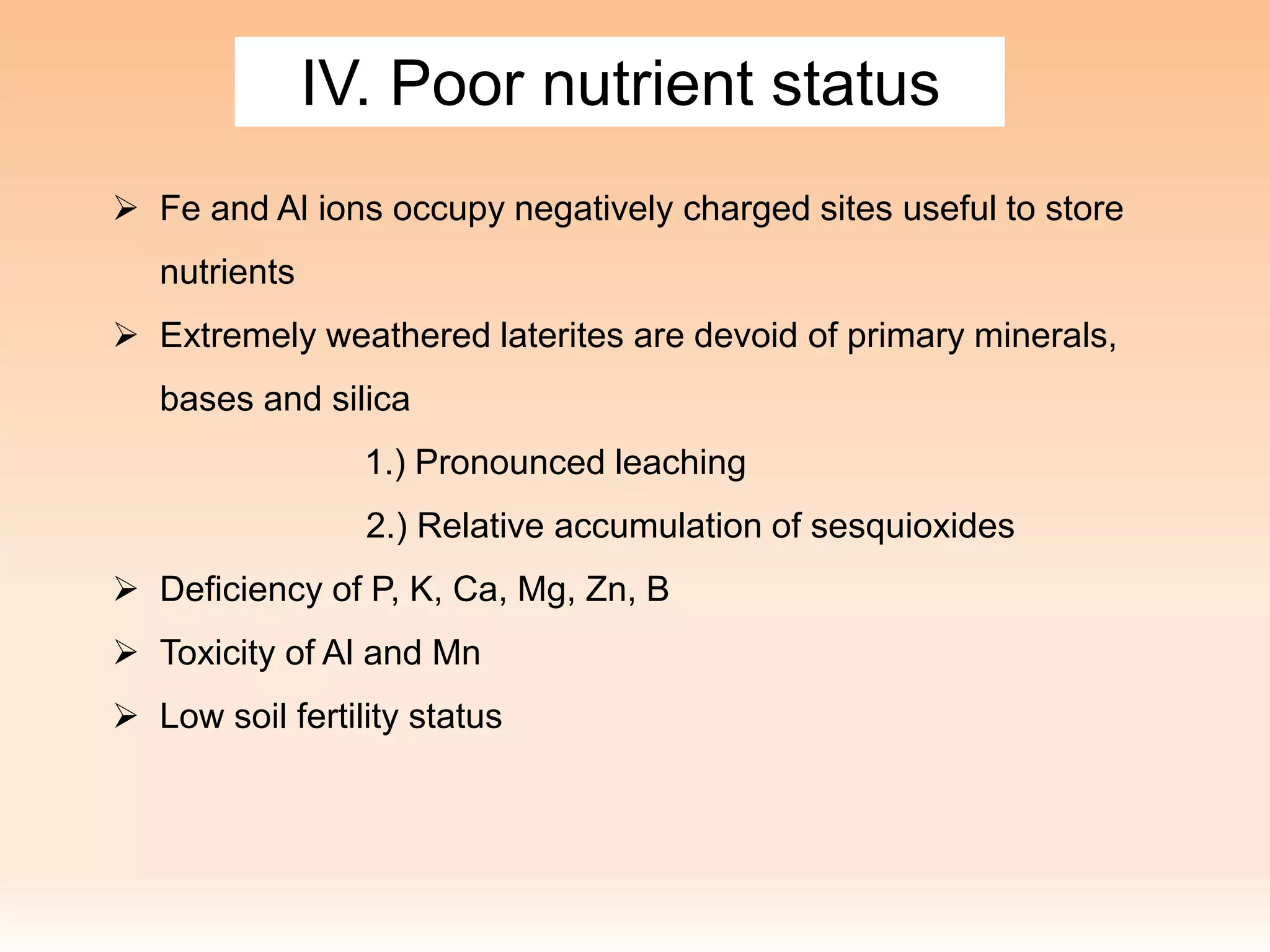 Lateritic Soils and Constraints in crop production | PPTX