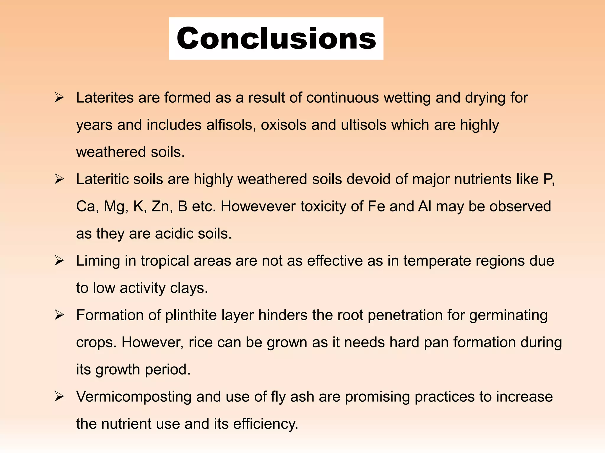 Lateritic Soils and Constraints in crop production | PPTX