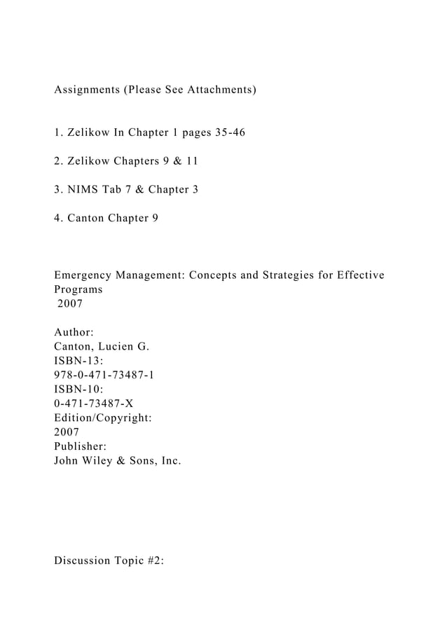 Assignments (Please See Attachments)1. Zelikow In Chapter 1 .docx