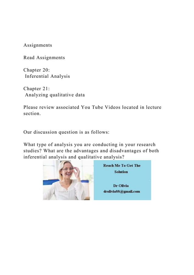 AssignmentsRead AssignmentsChapter 20 Inferential Ana.docx | Educational Assessment | Education