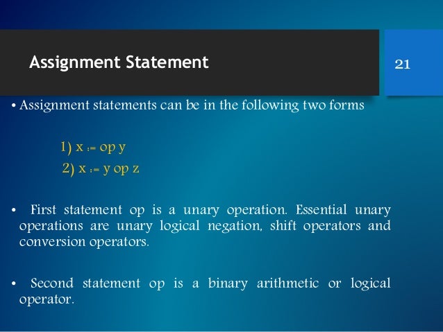 Compiler Programming Language Assignments And Statements