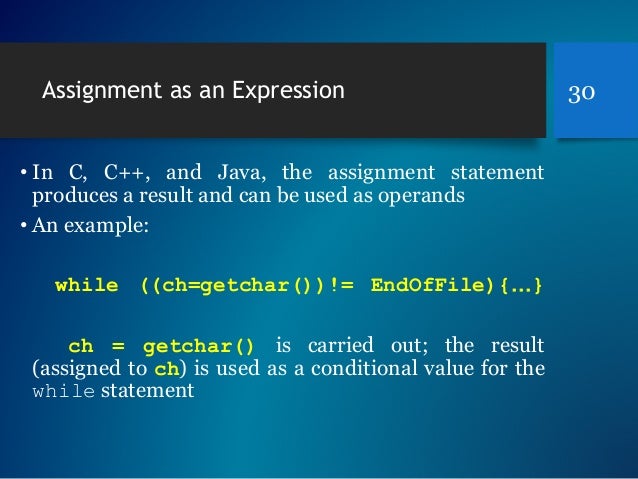 Compiler: Programming Language= Assignments and statements Compiler: Programming Language= Assignments and statements