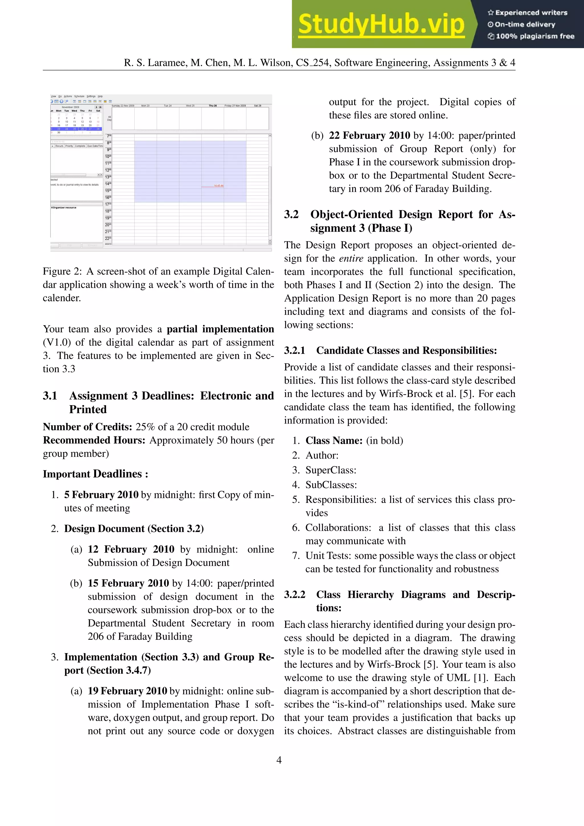 Assignments Three And Four Object-Oriented Software Design And ...