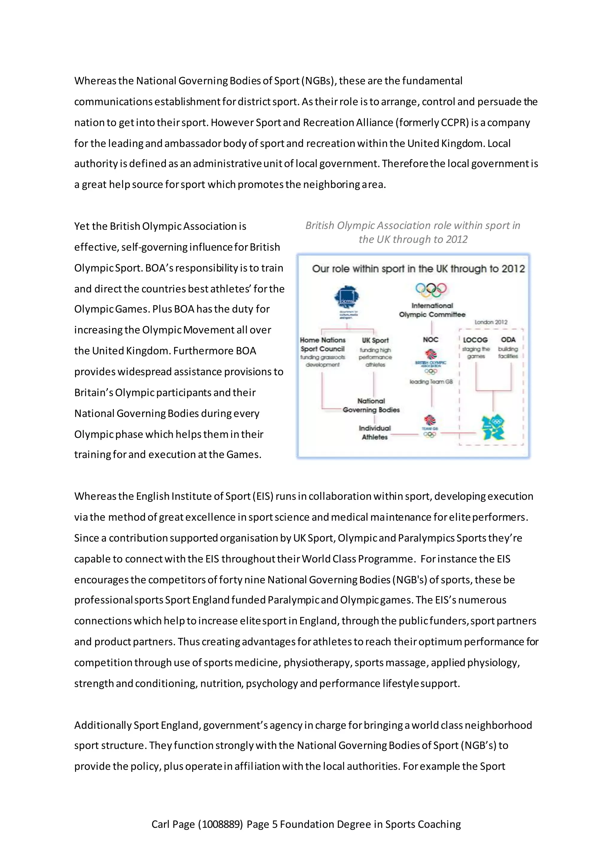 Structure of the UK’s Sport Industry | DOCX