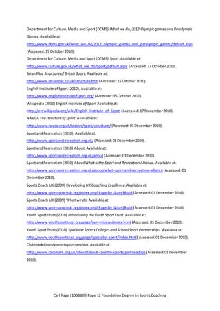 Structure of the UK’s Sport Industry | DOCX