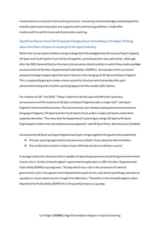 Structure of the UK’s Sport Industry | DOCX
