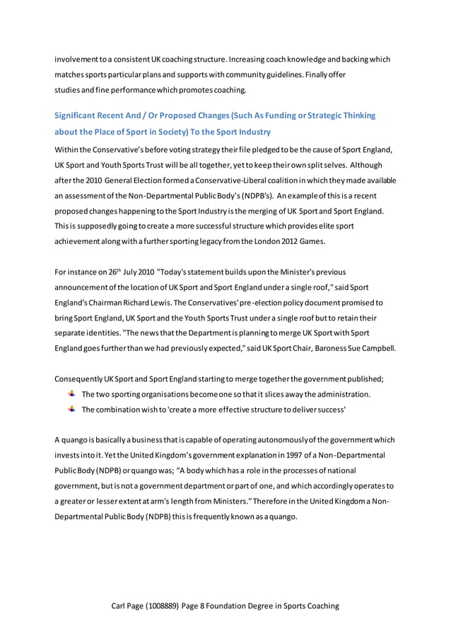 Structure of the UK’s Sport Industry | DOCX | Olympic Sports | Sports