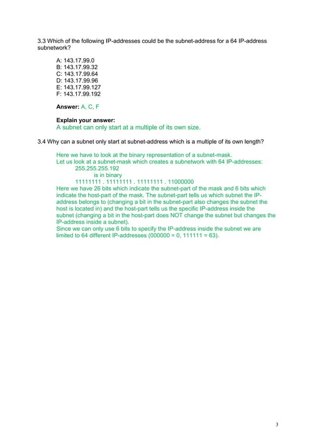 Assignment Subnetting Part1 Solutions Pdf