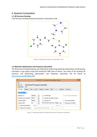 Drug Design Project on Quantum Computation and Molecular Docking | PDF