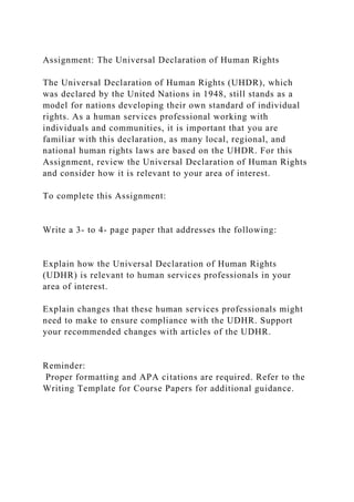 Assignment The Universal Declaration of Human RightsThe Univers.docx