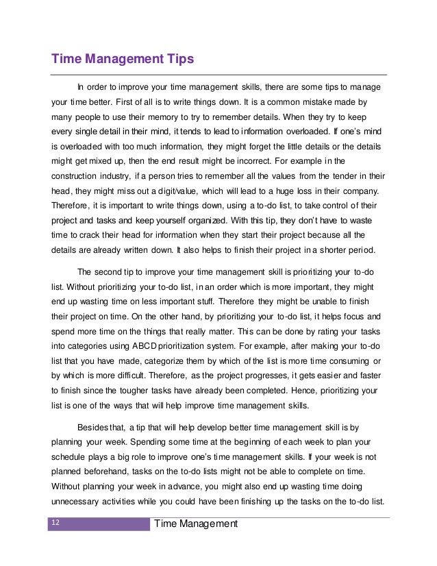 Assignment：Time Management