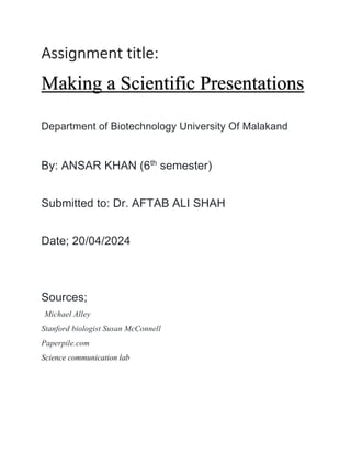 Assignment title making a scientific presentations.docx