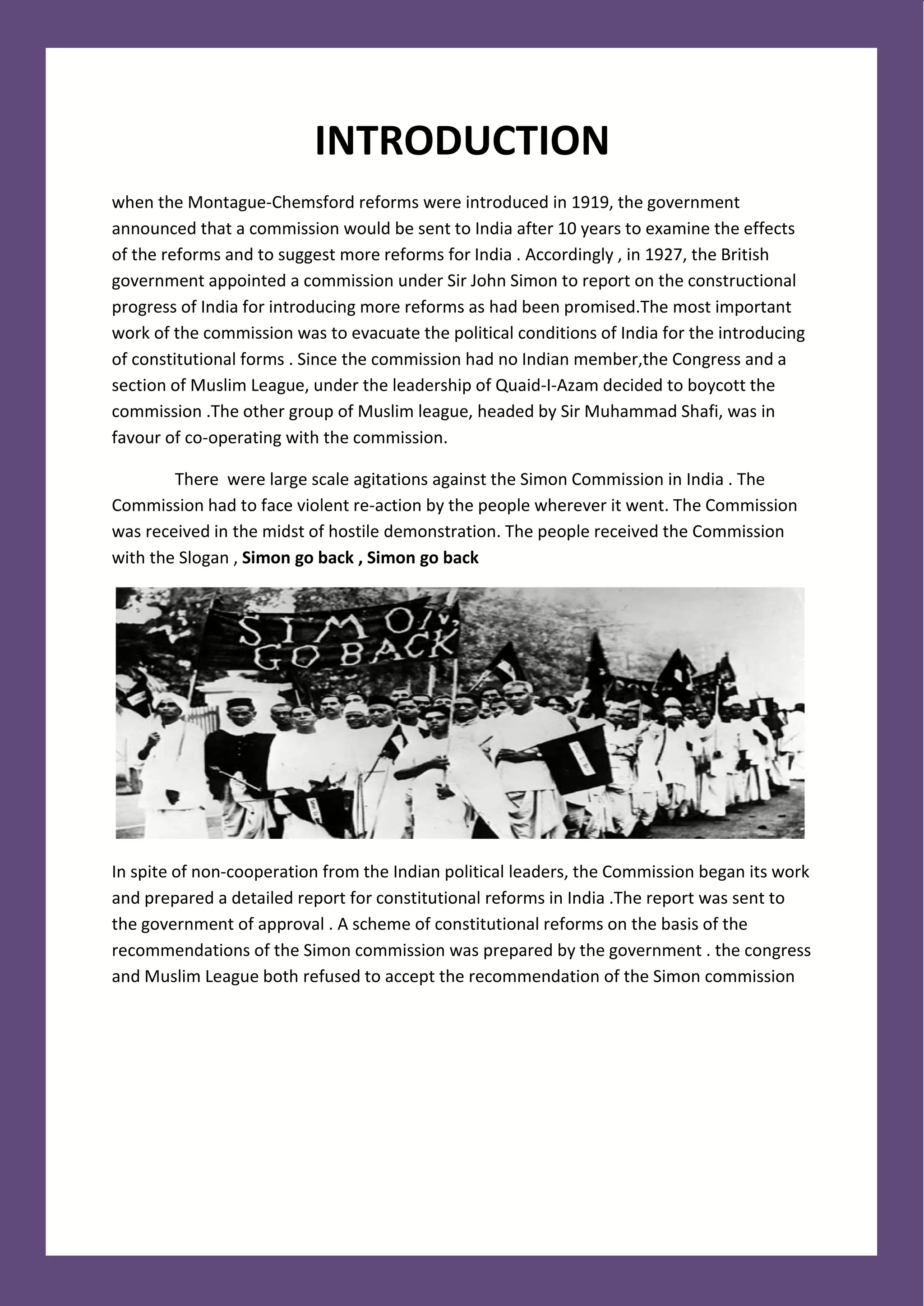 The Simon Commission 1927 | PDF