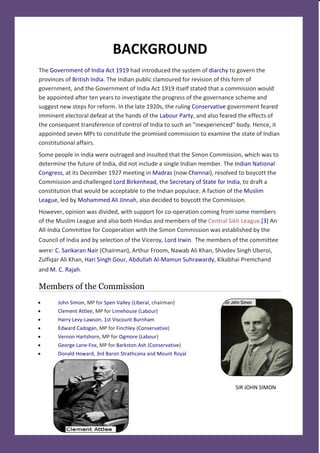 The Simon Commission 1927 | PDF